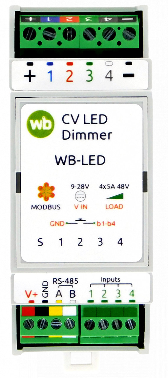 Wiren Board RS-485, Modbus RTU 4-channel dimmer WB-LED